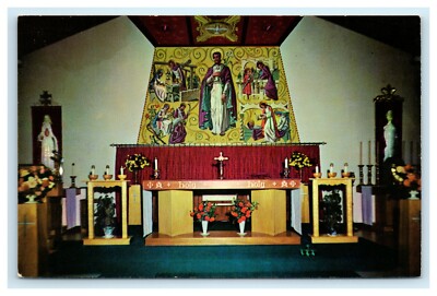 POSTCARD Showing Altar Inside Spanish Mission Church Florida | eBay