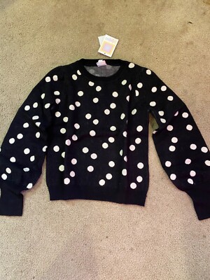 NWT Lularoe Small S Piper Balloon Sleeved Sweater Black Polka Dot | eBay