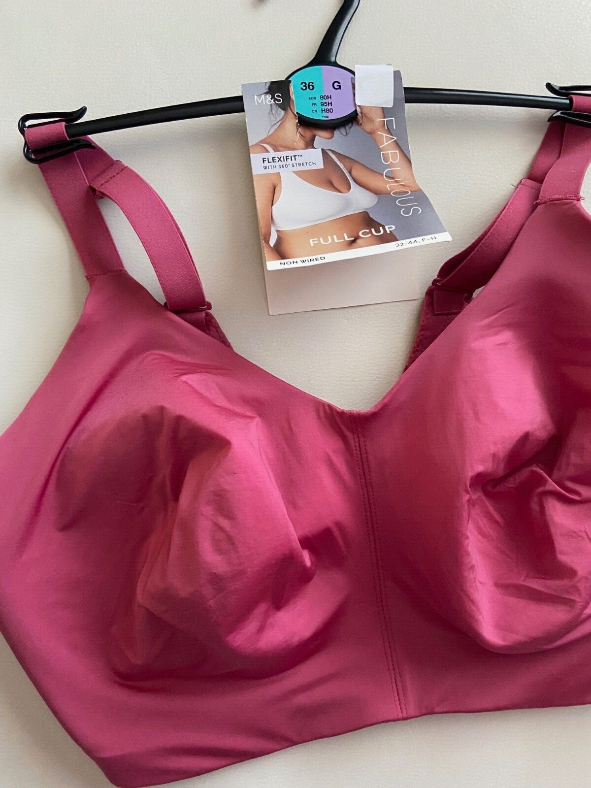 BNWT M&S Body Flexifit raspberry pink non wired full cup bra 32C - 40DD ...