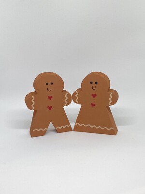2”x3” Mr. & Mrs. Gingerbread (Handmade Wooden Craft) | eBay