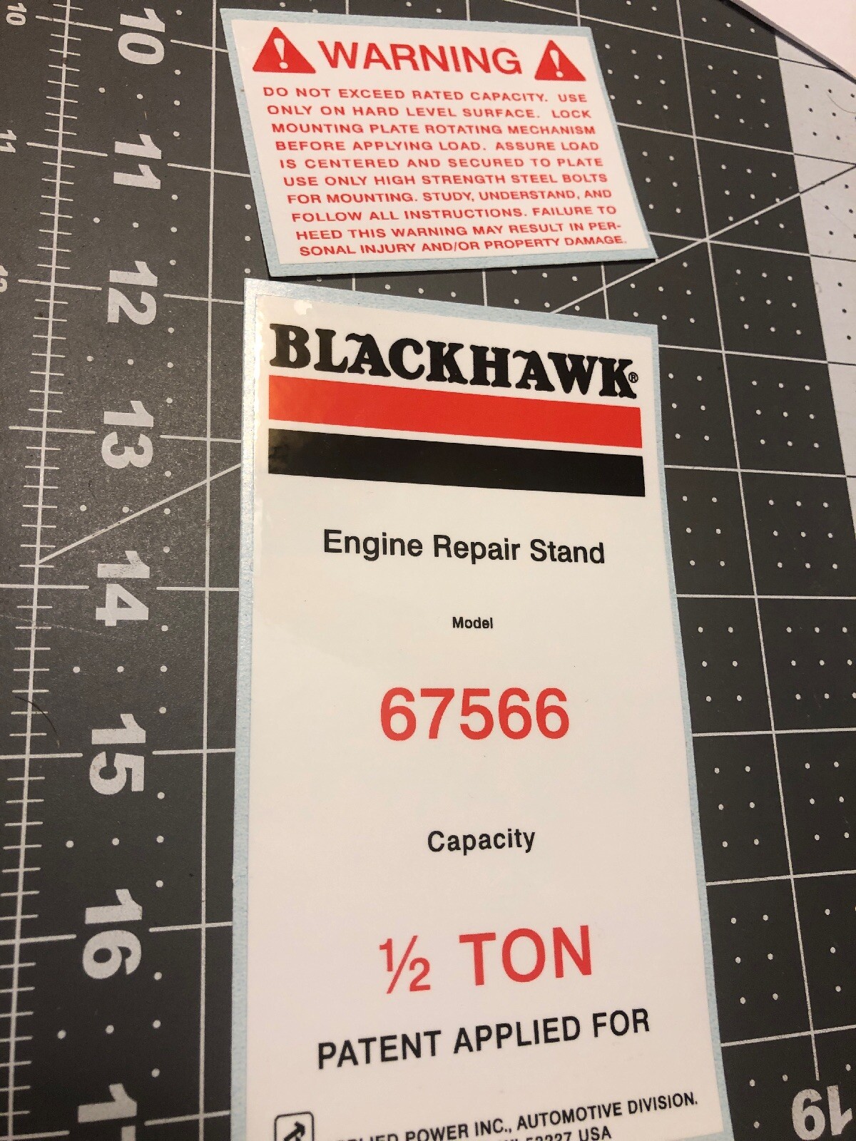 Blackhawk 67566 Engine Stand Decals replacement Set 2 | eBay