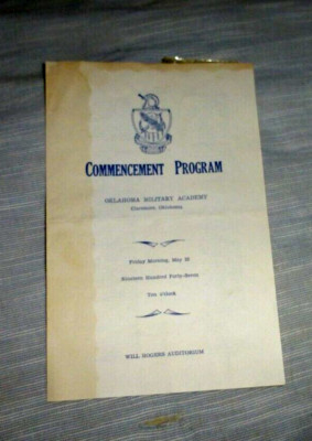 VINTAGE PAMPHLET PROGRAM OKLAHOMA MILITARY ACADEMY CLAREMORE OK 1947 | eBay