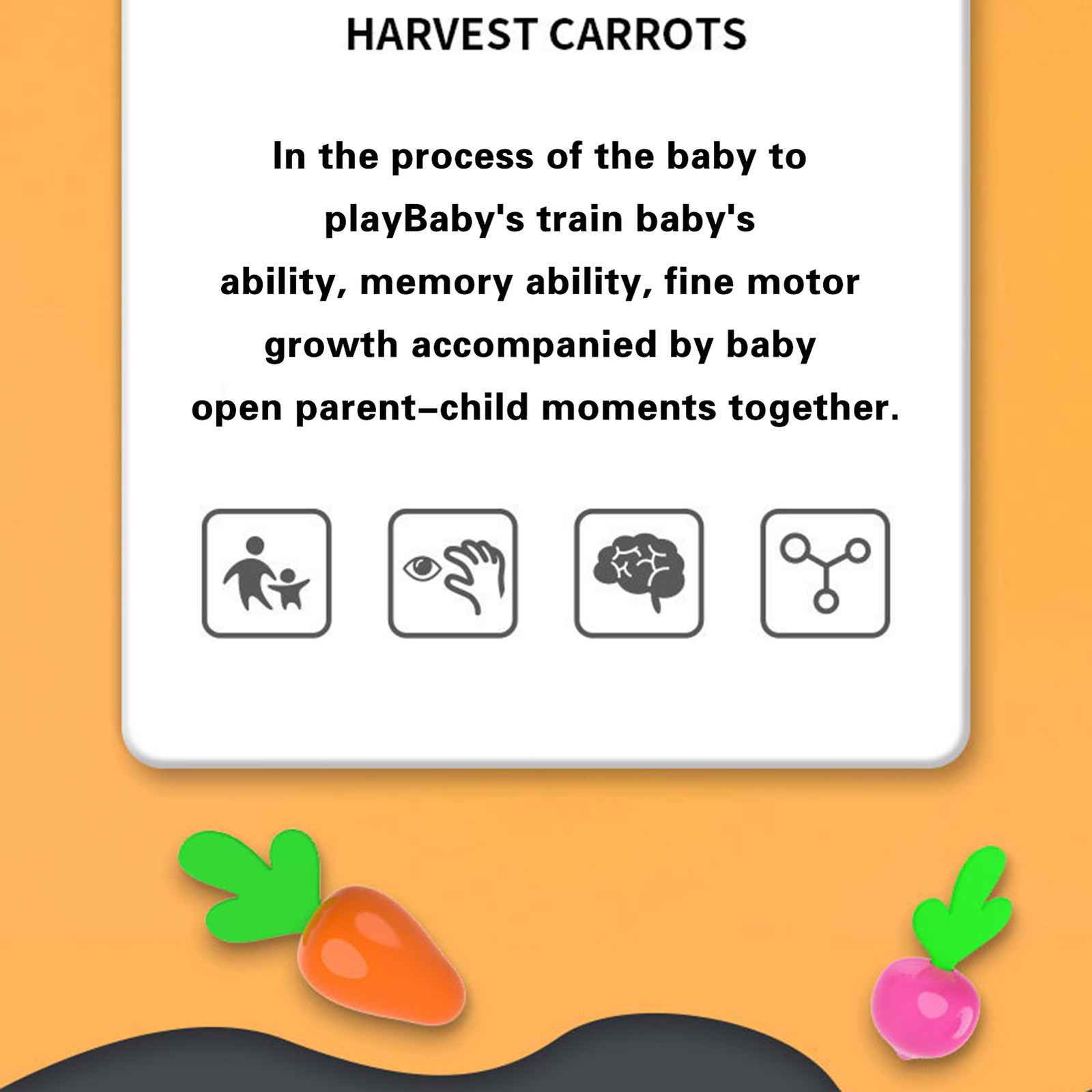 1 Set Kids Toys Color Cognition Memory Exercise Pulling Radish Kids ...