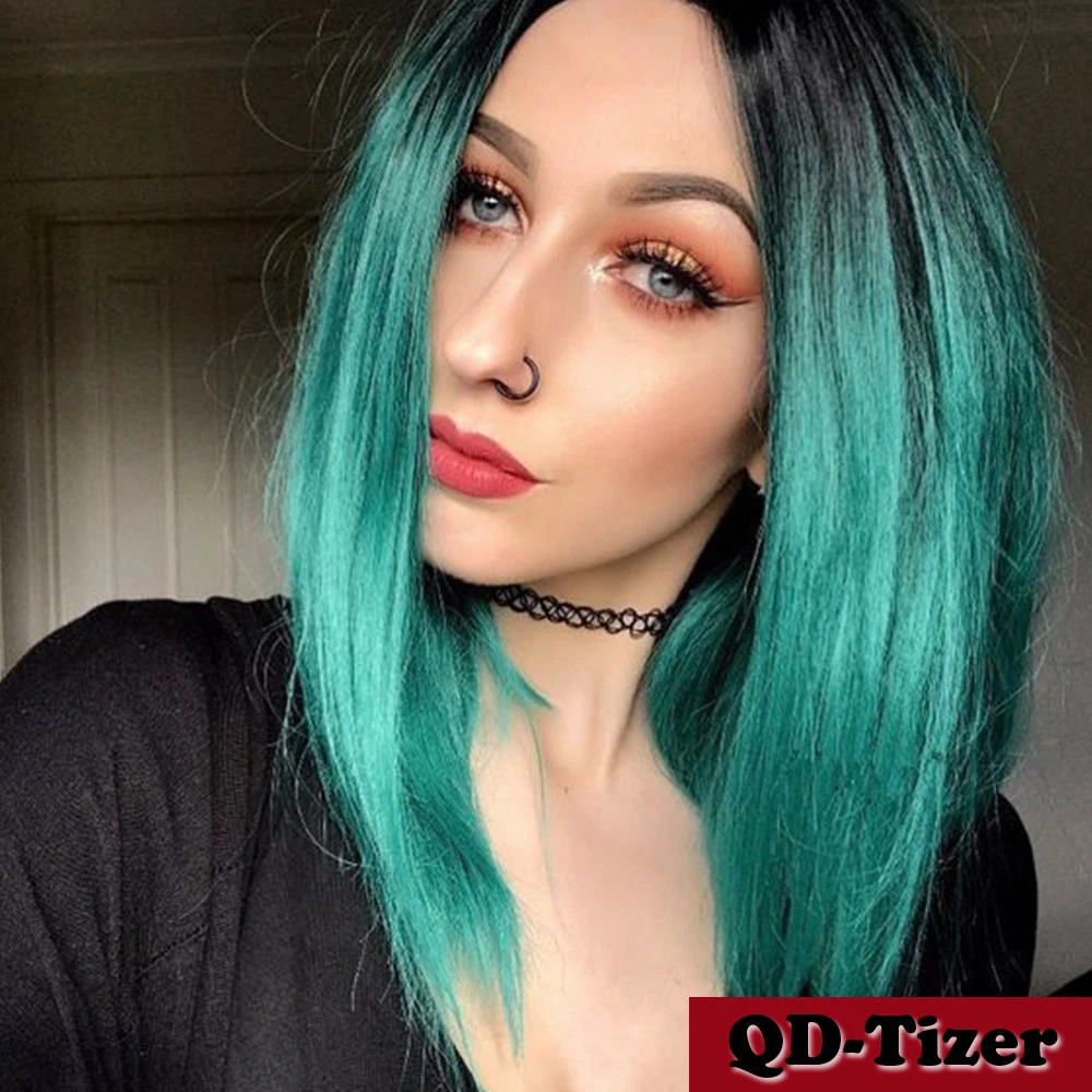 Short Green Ombre Hair