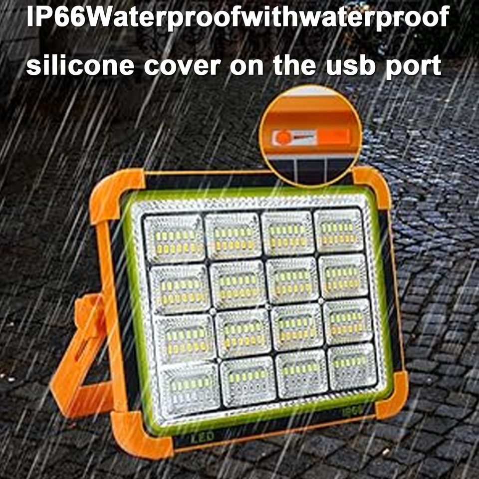 Solar Light Rechargeable LED Outdoor Work Camping Flood Lamp Portable ...