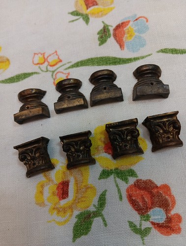 Vintage clock column Caps Cast metal Set of 4 Parts | eBay
