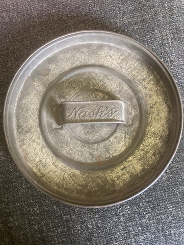 Vintage Nash’s Metal Lid Coffee Tin Can Cover Only Large 9” Recessed ...