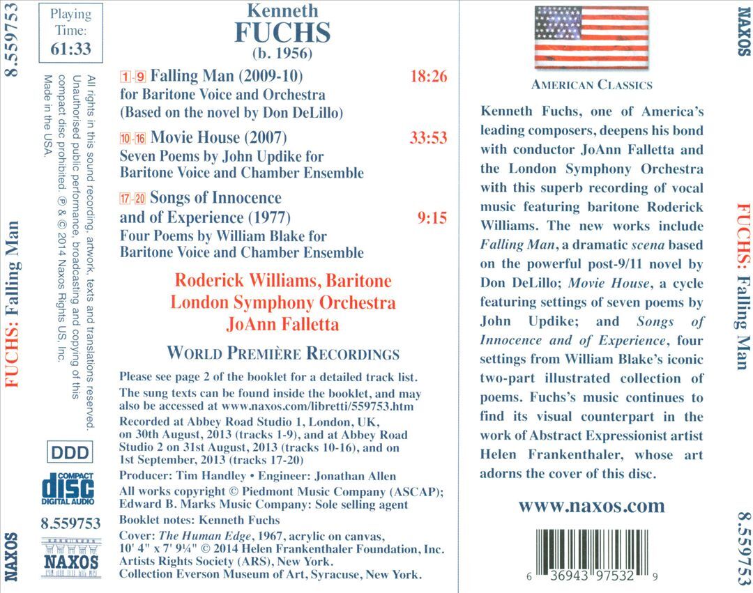 RODERICK WILLIAMS/JOANN FALLETTA KENNETH FUCHS: FALLING MAN NEW CD ...