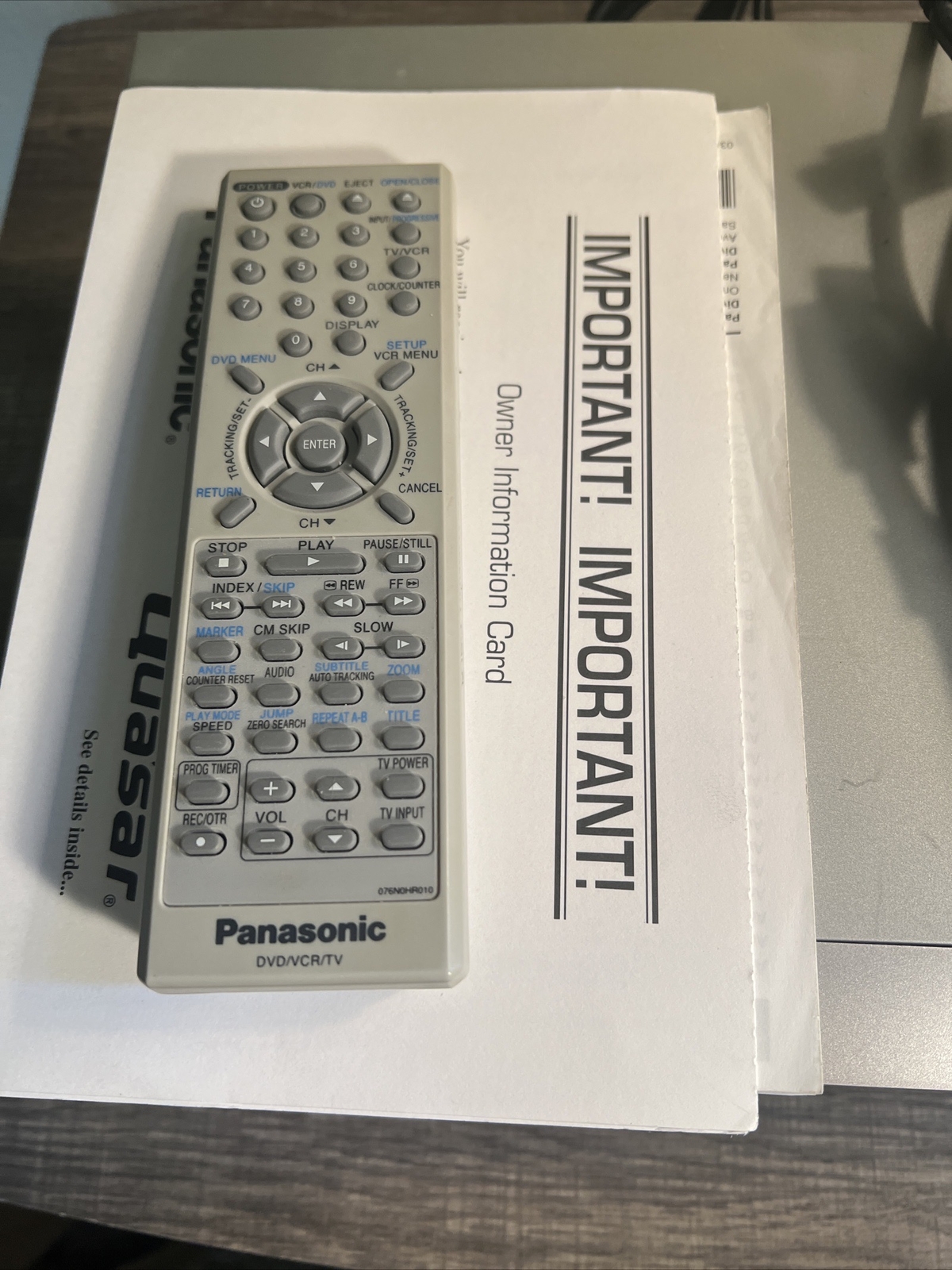 Panasonic PV-D4744S-A VCR VHS DVD Combo Player W/remote Manual AV Extra ...