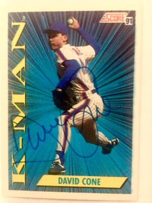 David Cone Autographed 1991 Score Card #409 New York Mets. In ...
