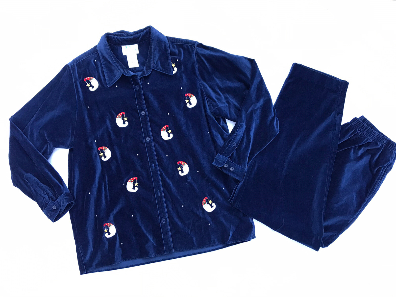 Quacker Factory 2 Piece Velour Velvet Christmas Shirt… - Gem