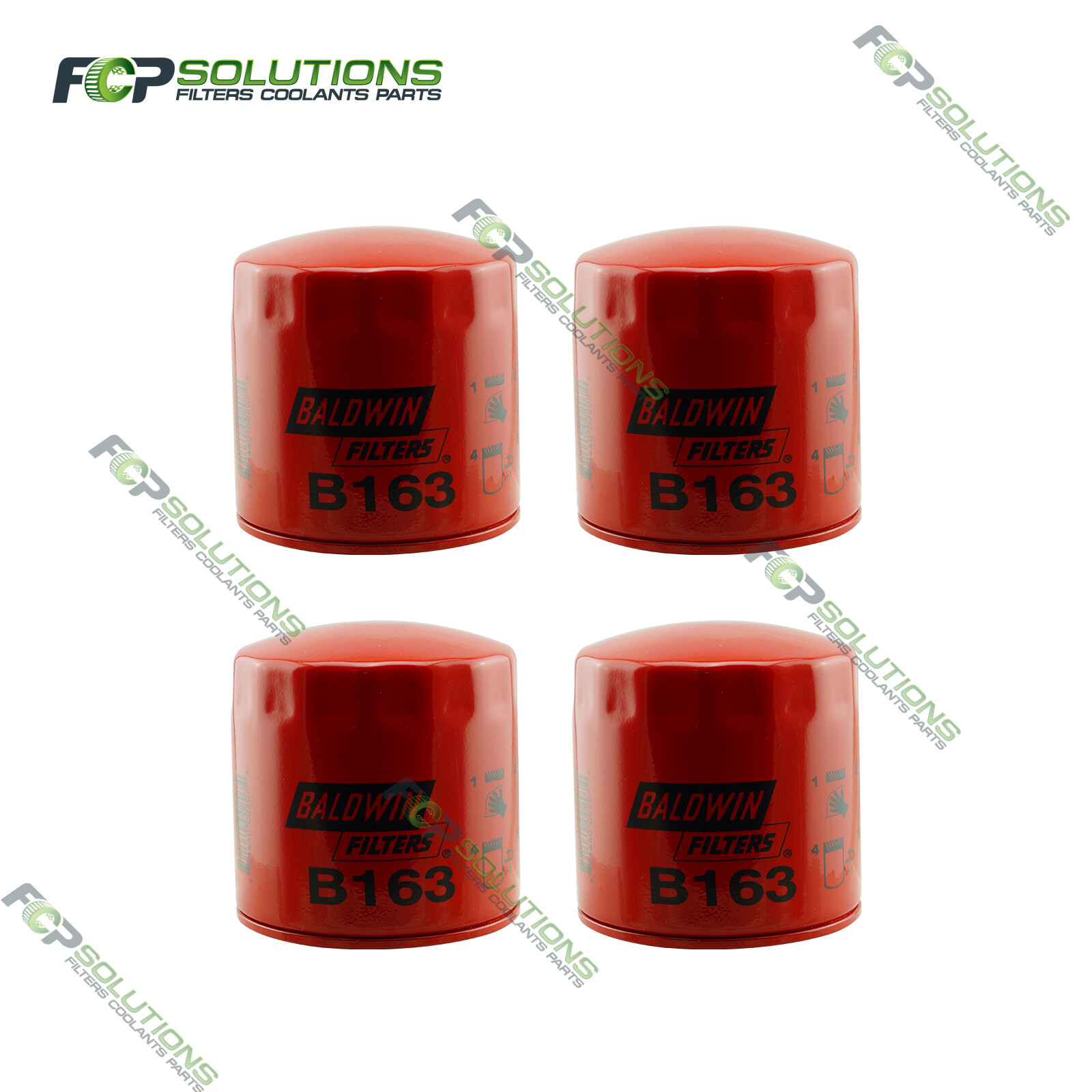 4 x BALDWIN B163 Lube Filter - Interchangeable with P550939, Z89a ...