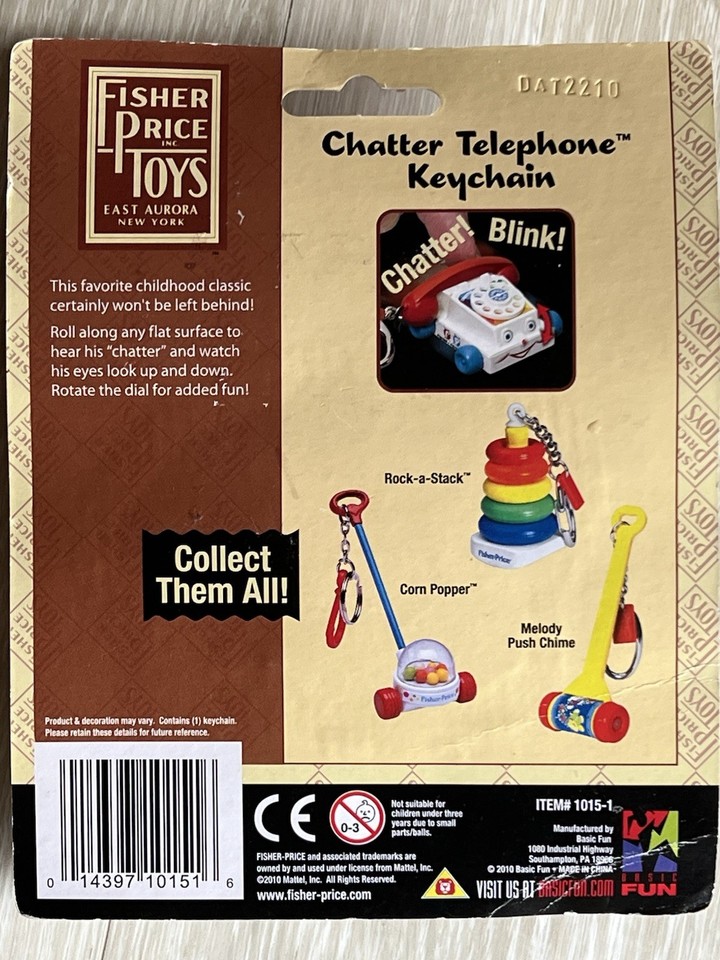2010 Fisher-Price CHATTER TELEPHONE Toy Keychain Keyring Mini Phone New ...