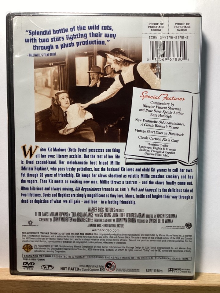 Old Acquaintance (DVD, 2006 - Black & White) Bette Davis - Miriam ...