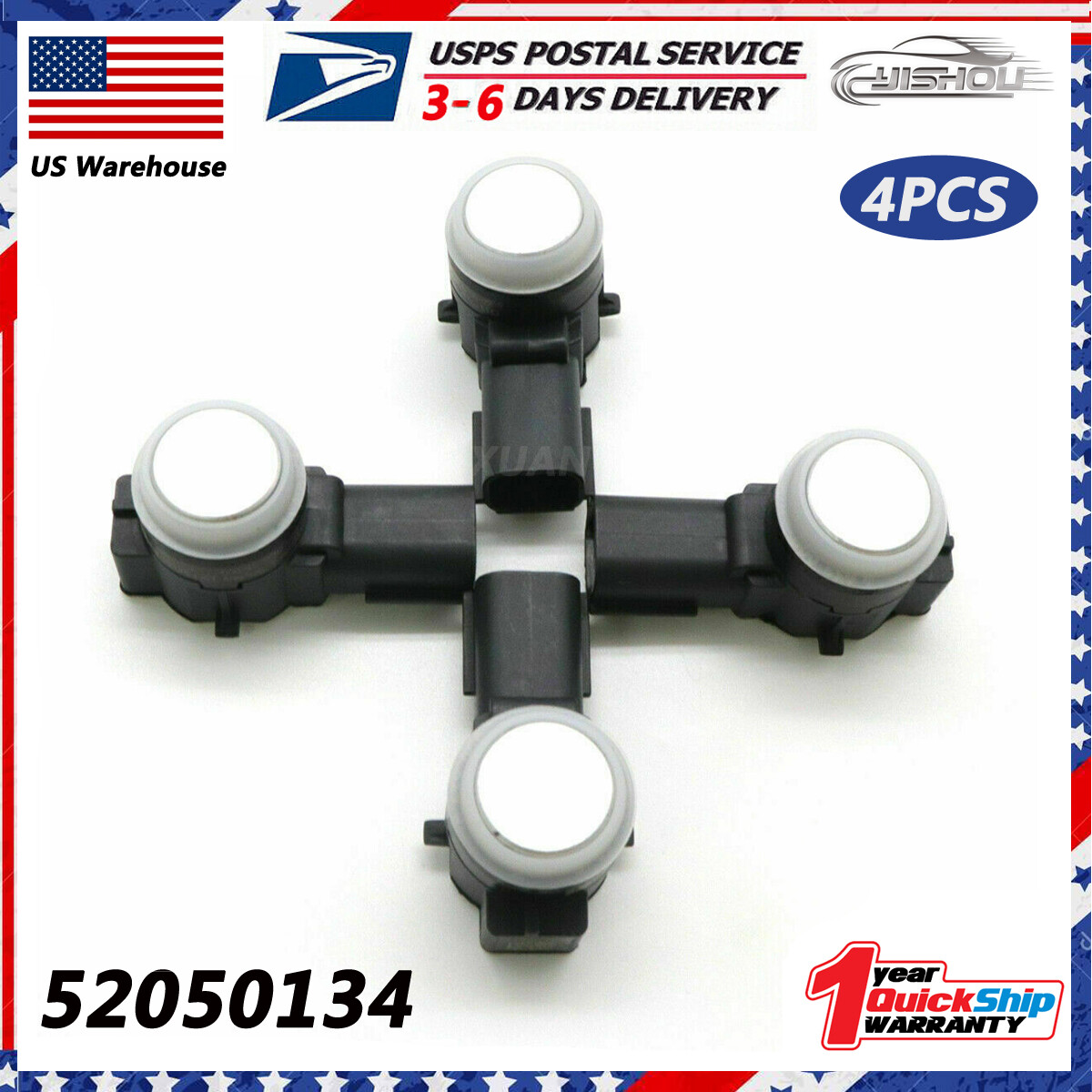 (4) Parking Sensor Bumper Aid Backup PDC Set for GM Buick Cadillac ...