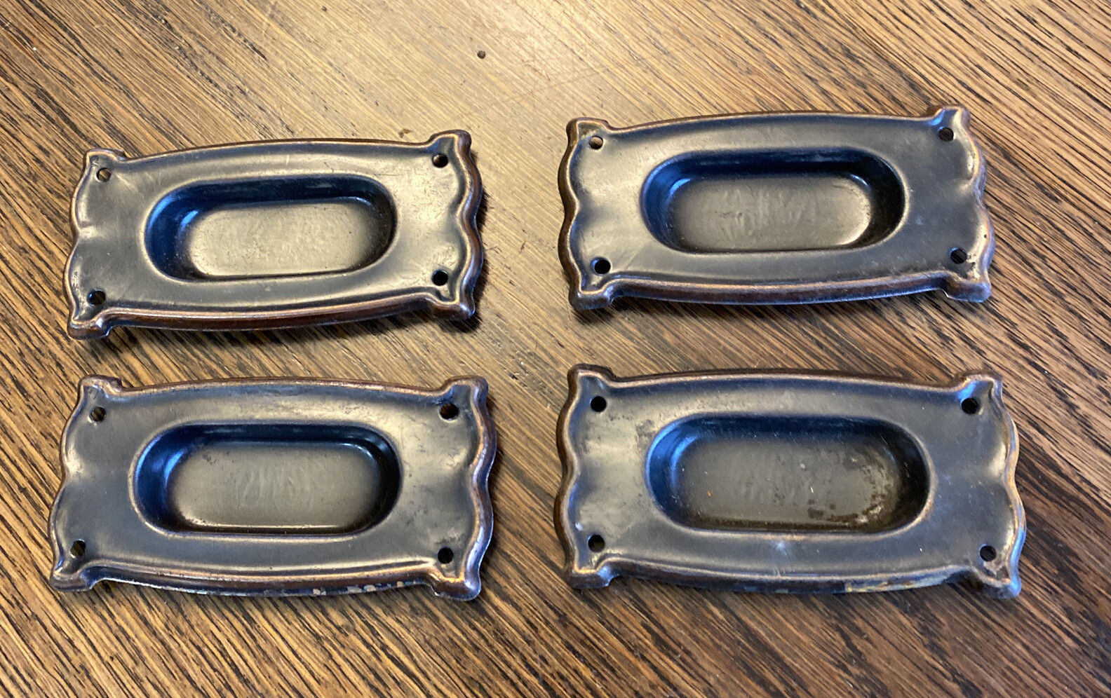 4 Antique Vintage Steel Japanned Copper Victorian Window Sash Finger ...