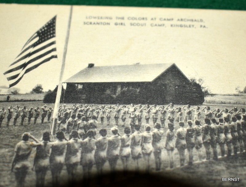 c.1930's GIRL SCOUT POSTCARD - SCRANTON GIRL SCOUT CAMP -CAMP ARCHBALD ...