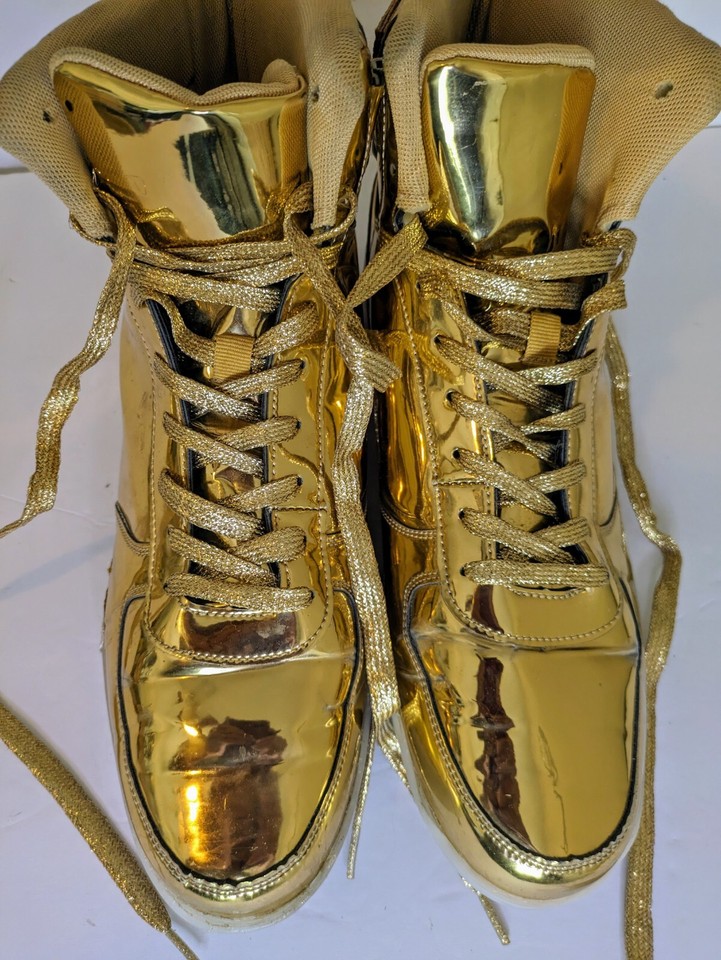 Liquid Gold Men's High Top Lace Up Sneakers Synthetic Size 13 M | eBay
