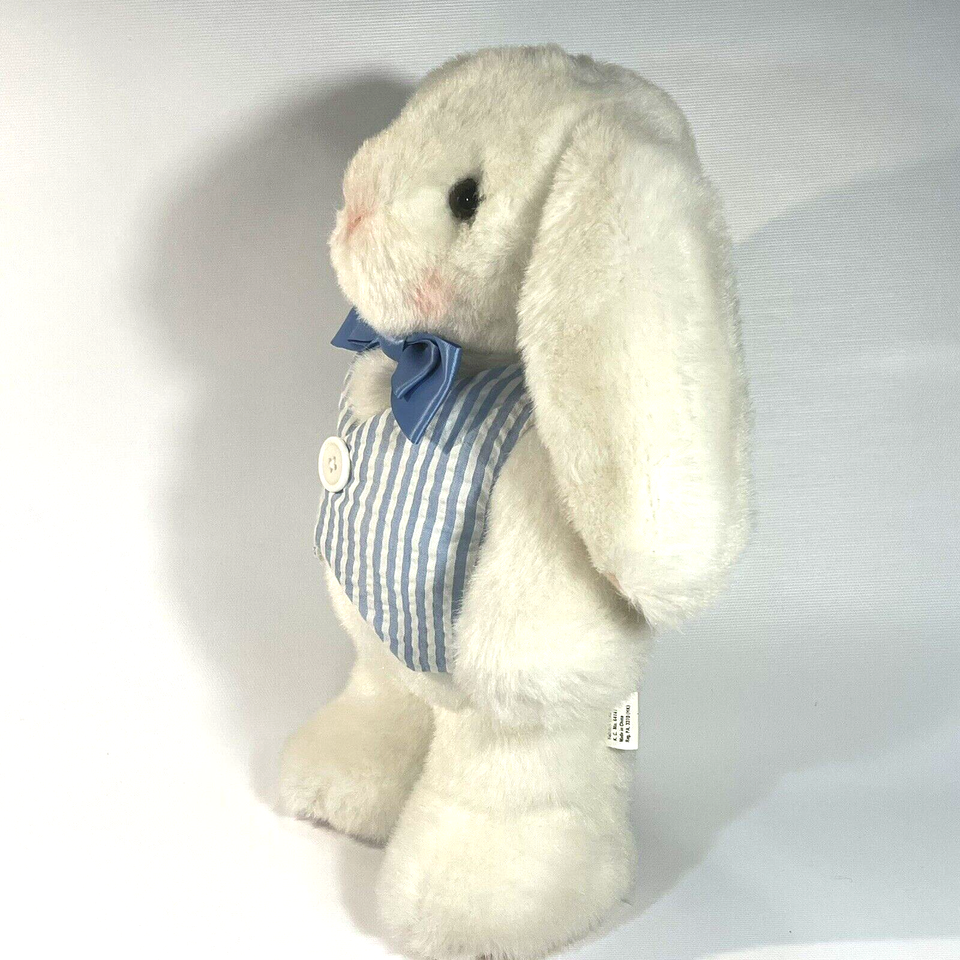 RET EUC Hallmark Uncle E The Easter Bunny Pin Striped Vest Stuffed ...