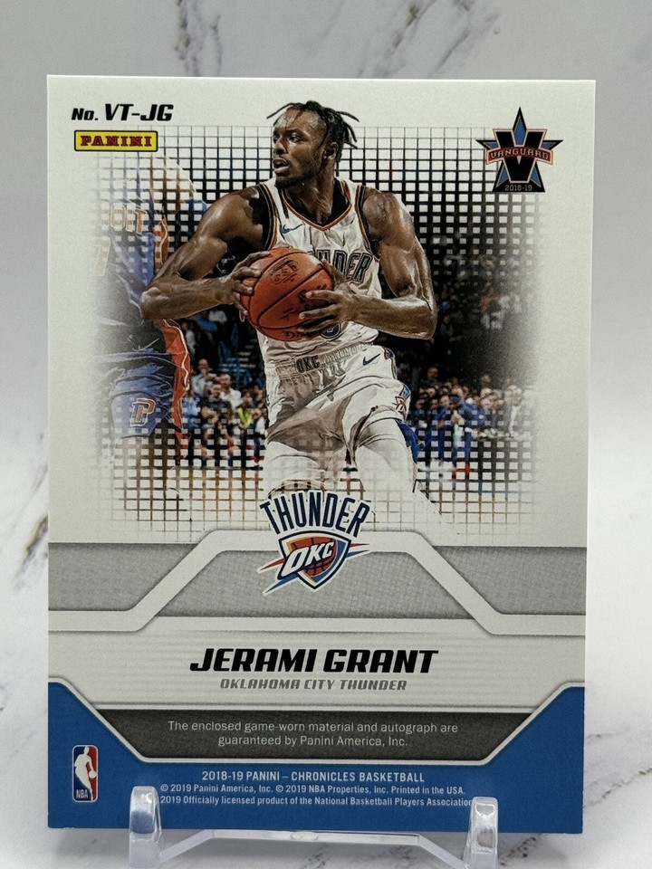 Jerami Grant 2018-19 Vanguard Auto Jersey Relic RED V-Team SP GAME WORN ...