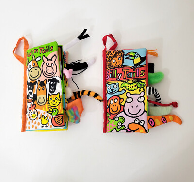 Jellycat Farm Tails and Silly Tails Cloth Books | eBay