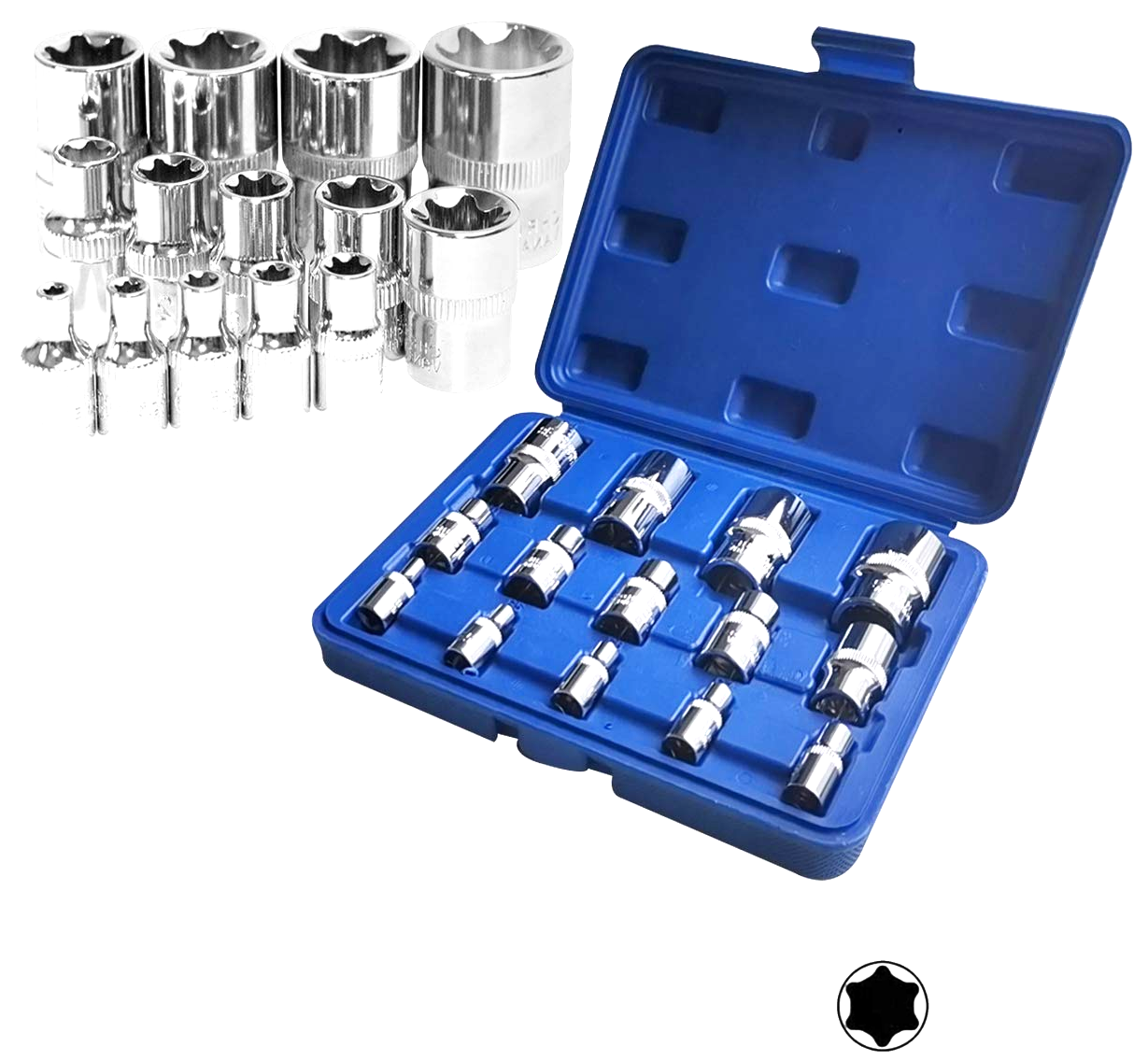 14pc ATE PRO E-Torx Female Star Inverted Torx Bit Socket Set | 3/8in ...