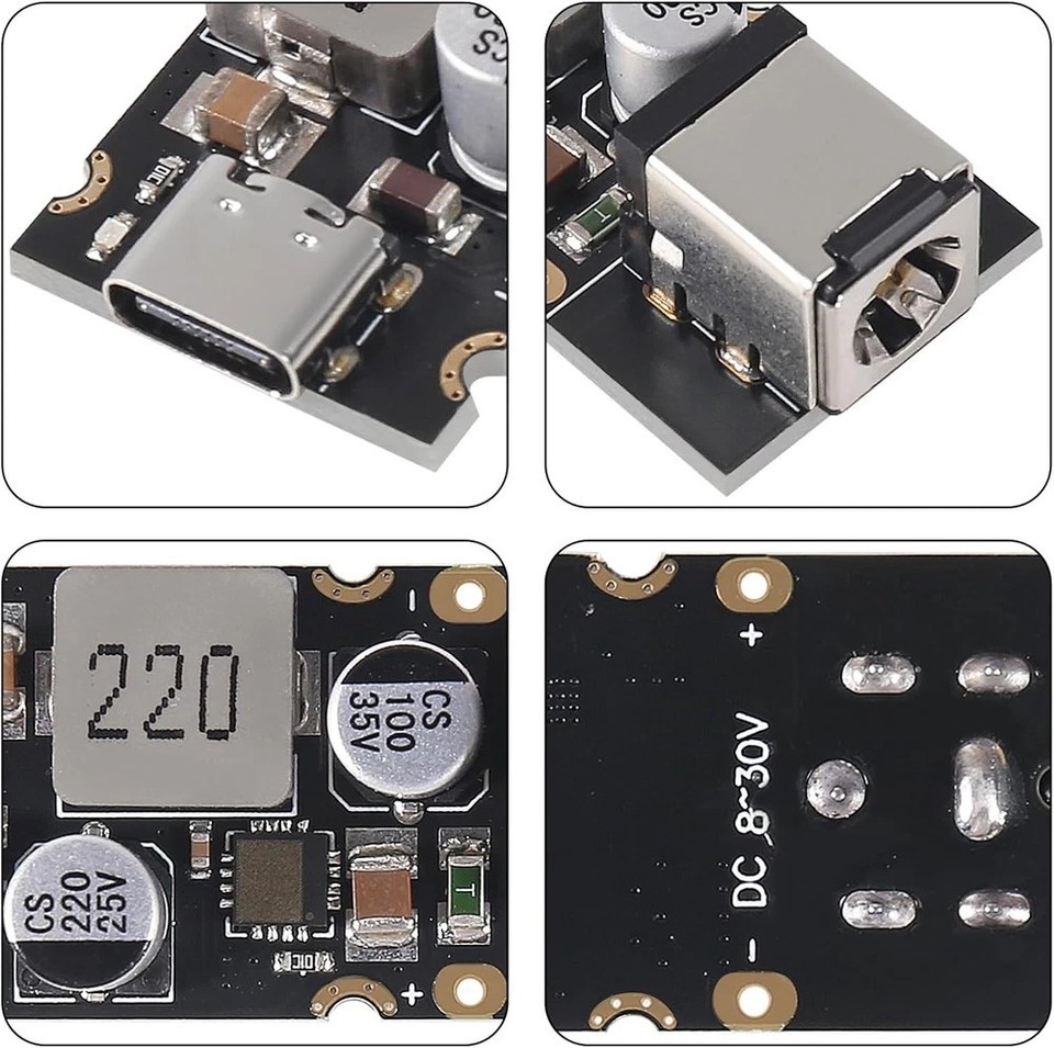 3PCS PD65W Fast Charging Module, 5V3A 9V3A 12V3A 20V3.25A to USB C PD3 ...