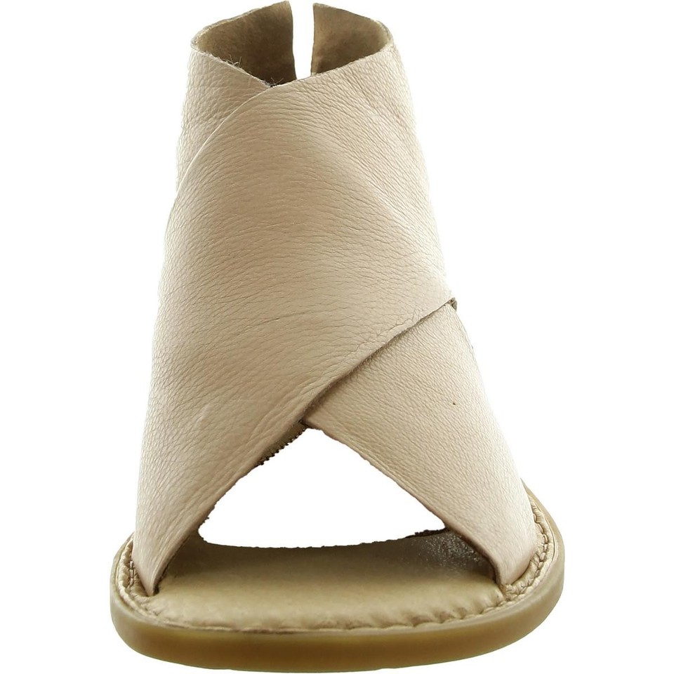 Born Womens Iwa Beige Zipper Leather Flatform Sandals 6 Medium (B,M ...