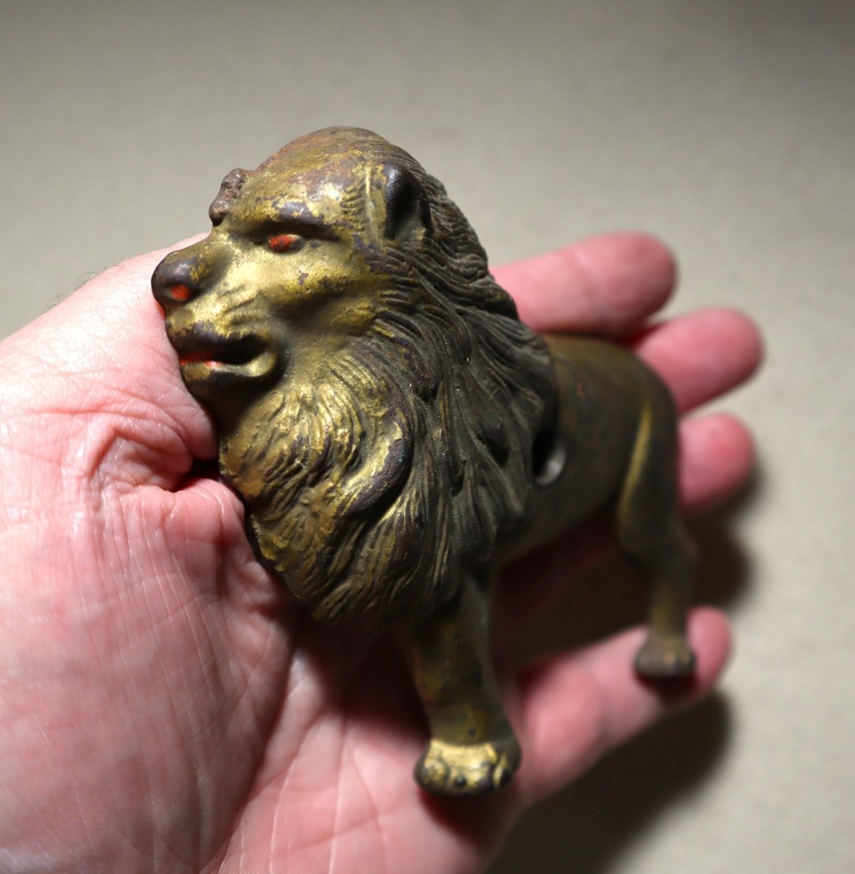 Antique Cast Iron Lion Still Bank Left Side Only for Parts or Repair ...