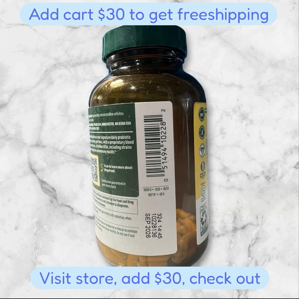 MegaFood MegaFlora, Optimal Potency Probiotic Formula 90 Caps Exp 09/26 ...