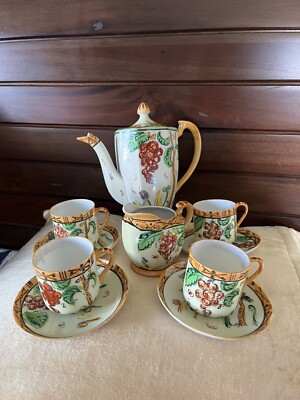Vintage Bone China Tea Set Made In Japan Colorful Grape Design | eBay