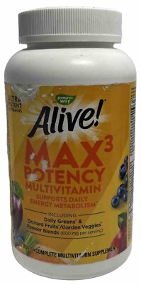 Nature's Way, Alive! Max3 Potency Multivitamin, 180 Tablets Exp: 4/25 ...