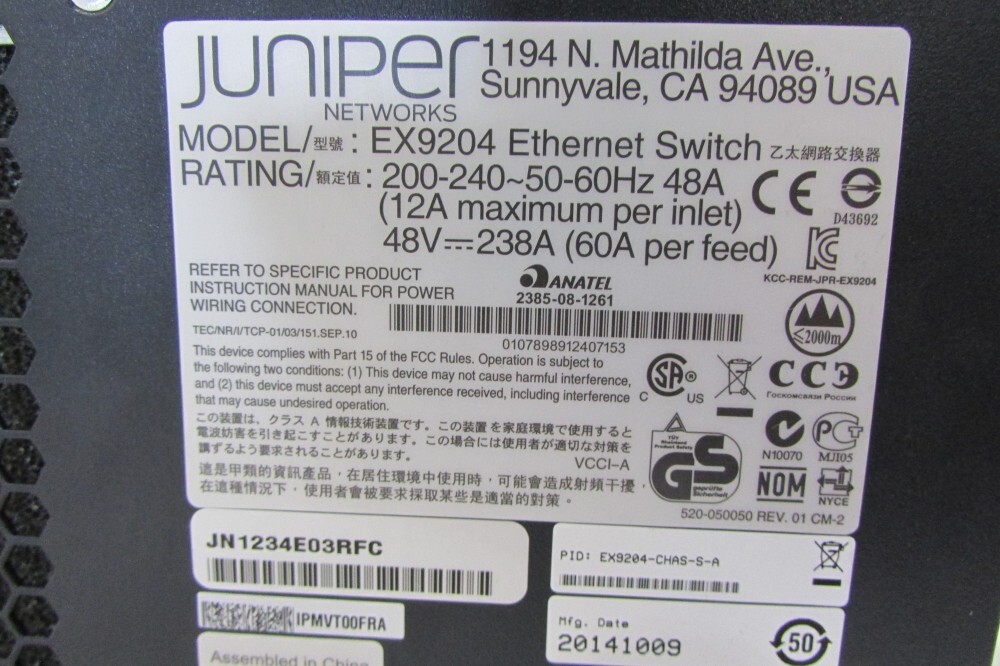 Juniper EX9204-REDUND-AC Ethernet Switch EX9200-RE AC 1y Warranty | eBay