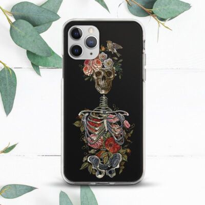 Skeleton Floral Anatomy Horror Case For iPhone 8 X SE 11 12 13 14 15 ...