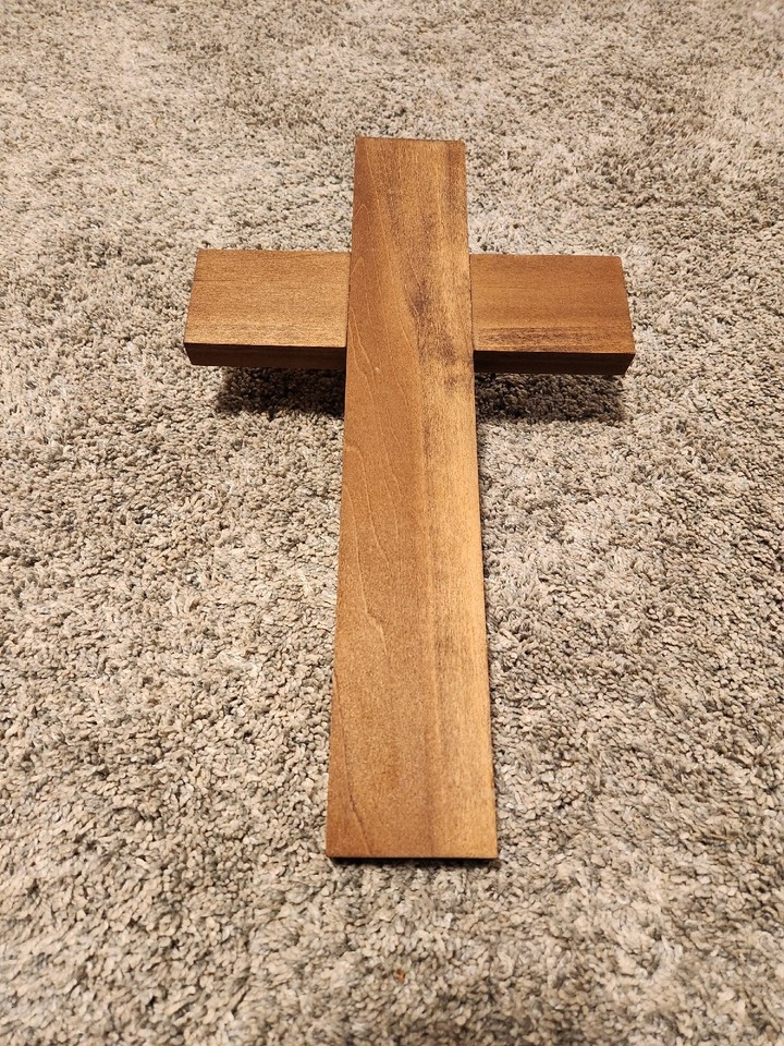 Hand Made Wooden Cross 9"x15" Great For A Gift Or Hang On The Wall | eBay