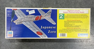 Midwest Japanese Zero Rubber Powered Flying Model Kit Level 2 #425- New ...