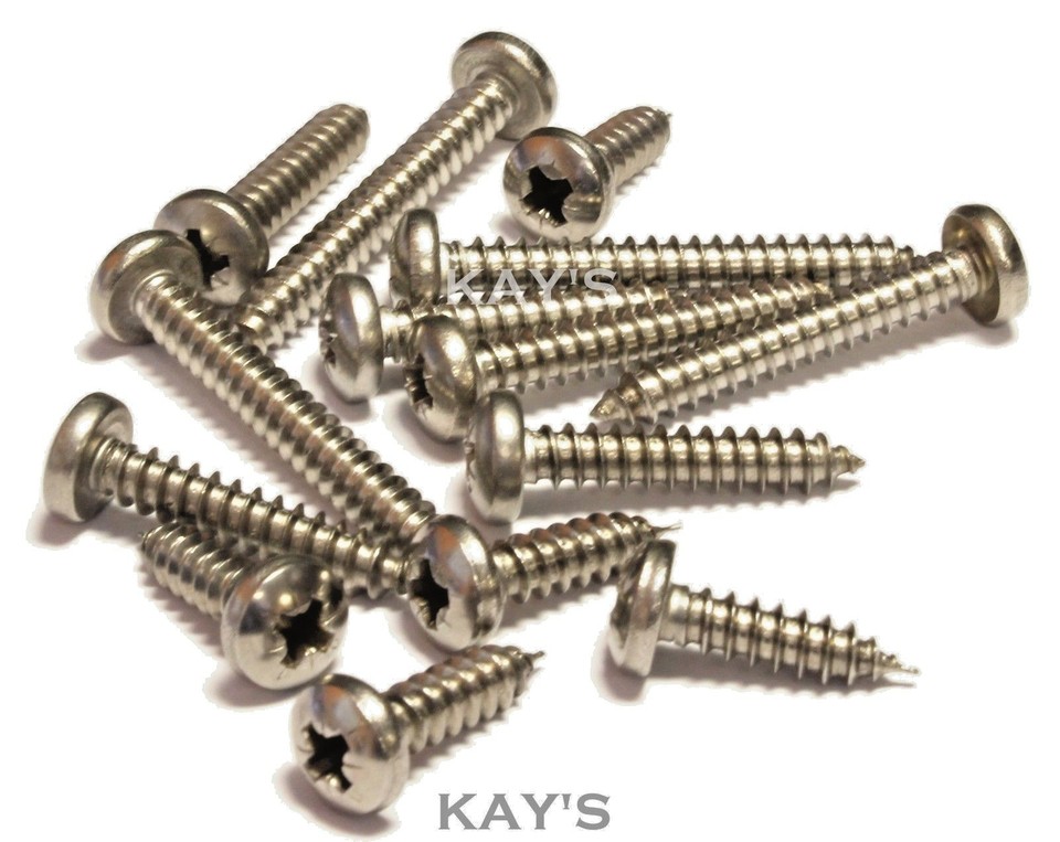 SELF TAPPING SCREWS POZI PAN A2 STAINLESS STEEL TAPPERS 2g 4g 6g 8g 10g ...