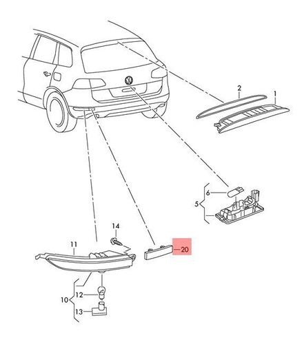 Genuine Rear Light Reflector Left VW Touareg 7P5 7P6945105 | eBay
