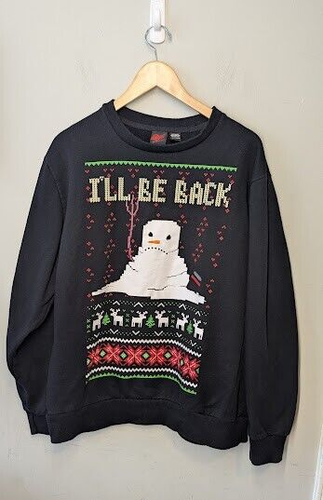 Mad Engine Ugly Christmas Sweater Sweatshirt Snowman "I'll Be Back ...
