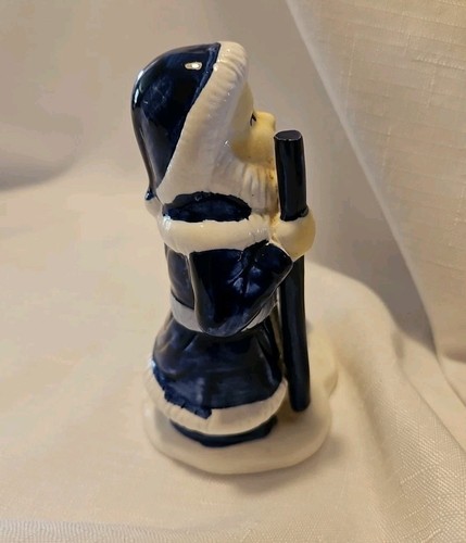 Vtg Delft Blue Santa With Staff & Christmas Tree 4" Tall | eBay