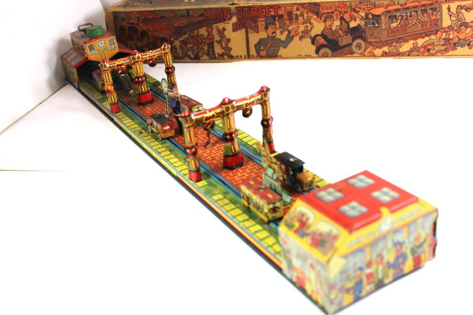 Antique 1929 Louis Marx & Co. MAIN STREET Tin Wind Up w/ Original Box ...