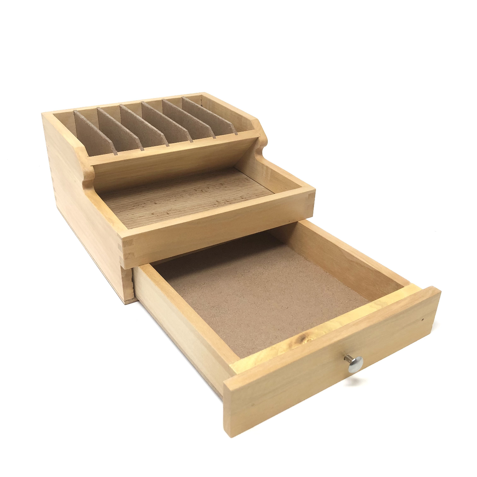Wooden Tool Storage Rack Jewellers Watchmakers Drawer Workbench ...