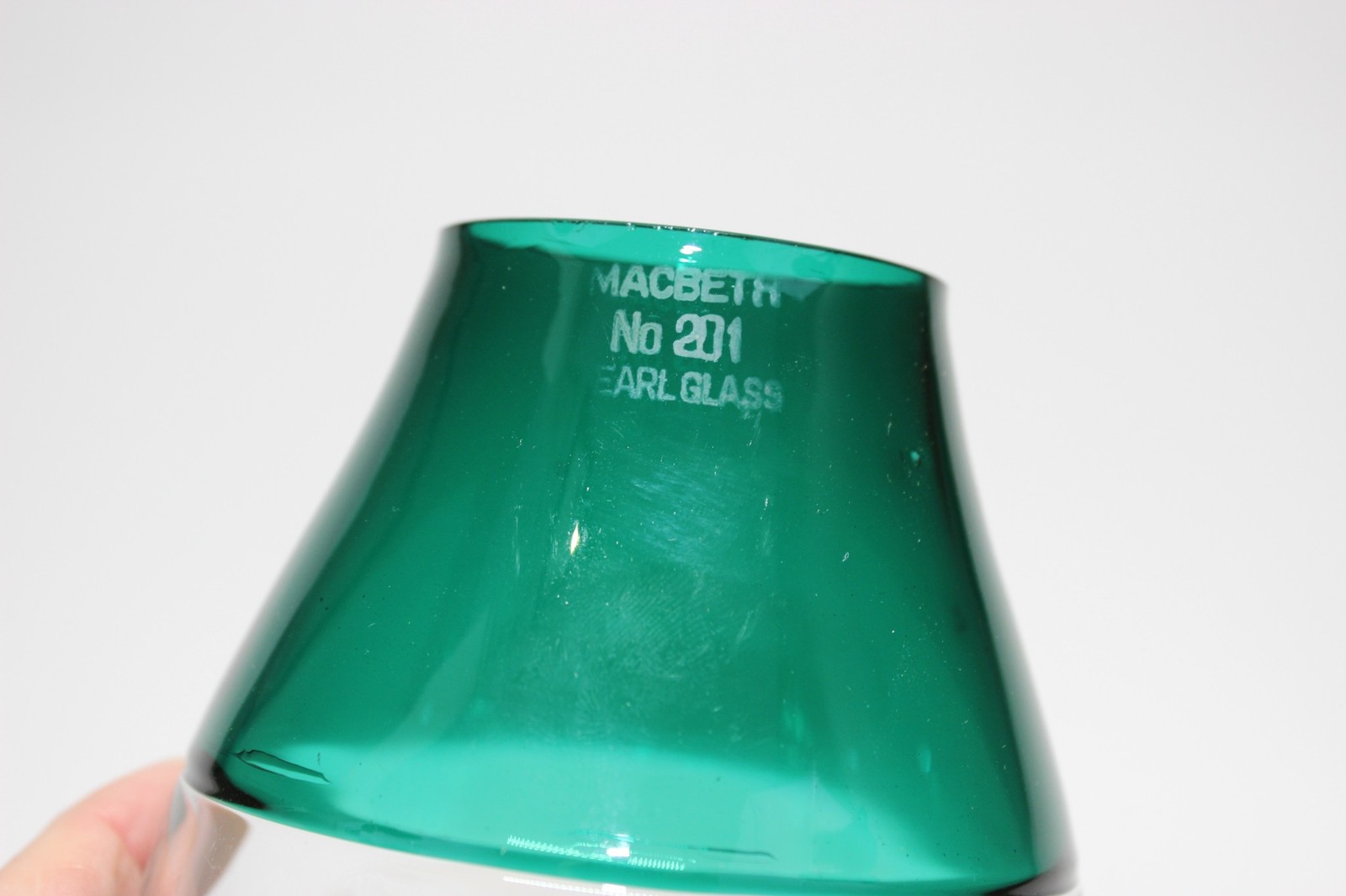 RARE MACBETH 201 PEARL GLASS TWO-TONE RAILROAD LANTERN GLOBE- GREEN TO ...