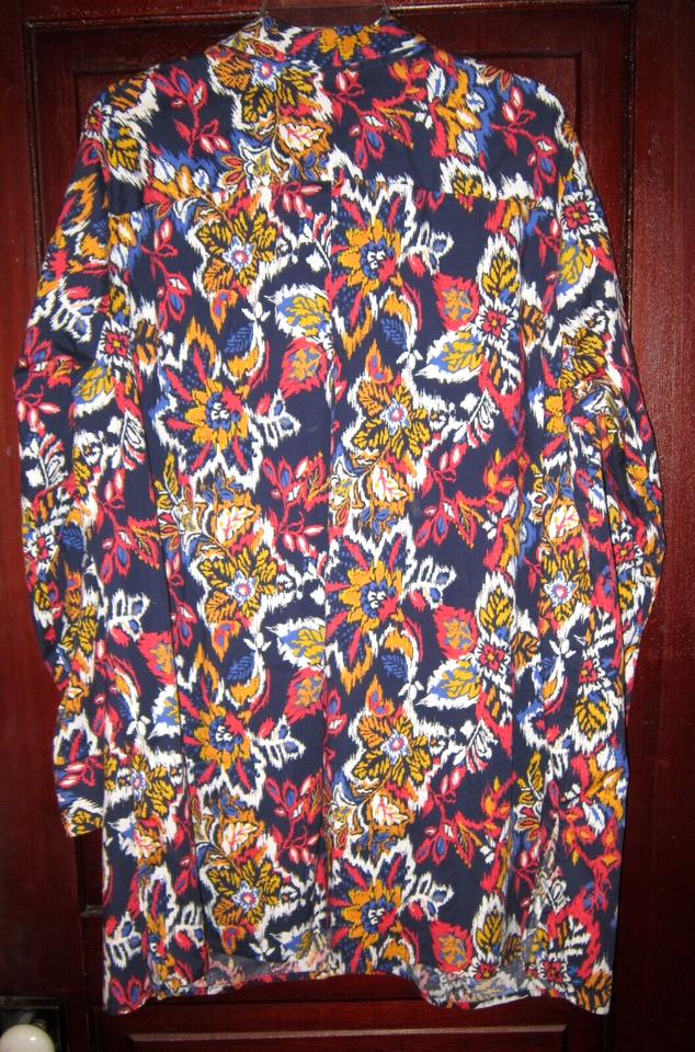 Jessica London Plus 26W Button Down Shirt Tunic Top Blouse Dress ...