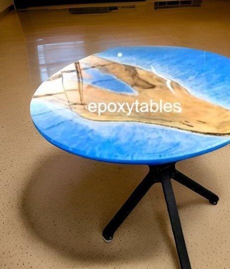 Premium Blue Epoxy Resin Studding Room Table Top with Kitchen farmhouse ...