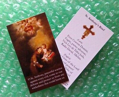 yr. 2017 Prayer Card, Protect from Harm Latin-English St. Anthony Holy ...