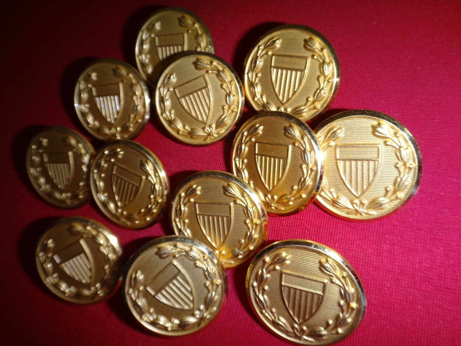 Lot Of 12 US Army JROTC Gold Tone Metal Buttons For Jackets New, Never ...