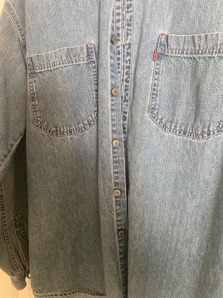 Vintage Mens Levis Red Tag Denim Button Down Sz. L | eBay