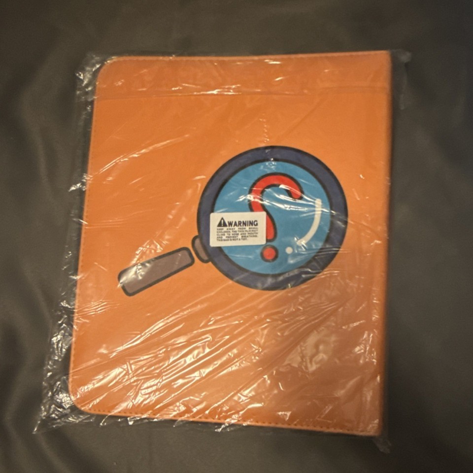 Orange 9-Pocket 3-Ring Card Binder Flexible Cover Magnifying Glass ...