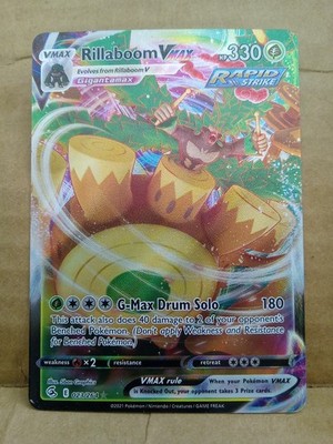Rillaboom VMAX, 023/264 - Pokemon TCG - Swsh08 Fusion Strike NICE CARD ...